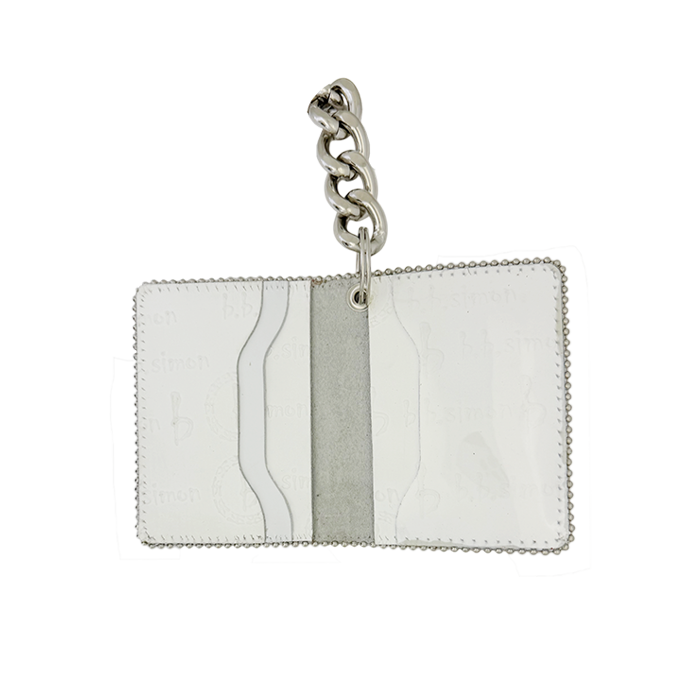 Chain Wallet- bb Pattern White / Clear - B.B. Simon®